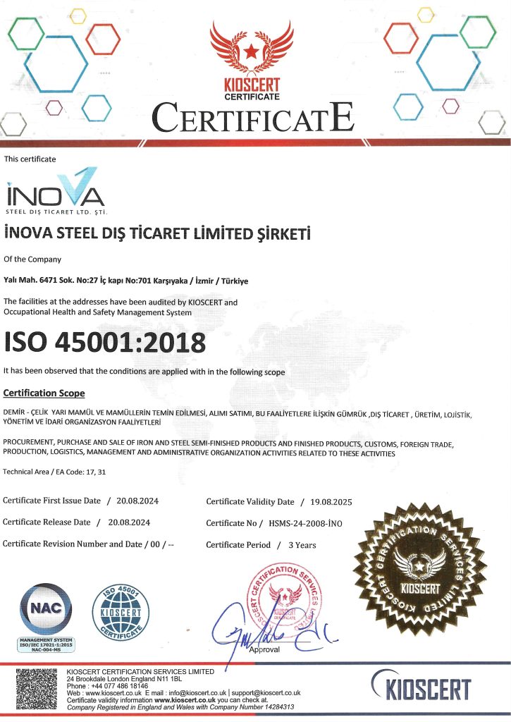 İNOVA STEEL – Demir ve Çelikte Yüksek Kalitede Ürünler